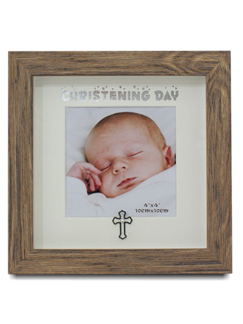 BG1035 Wood Christening Frame | Catholics Corner