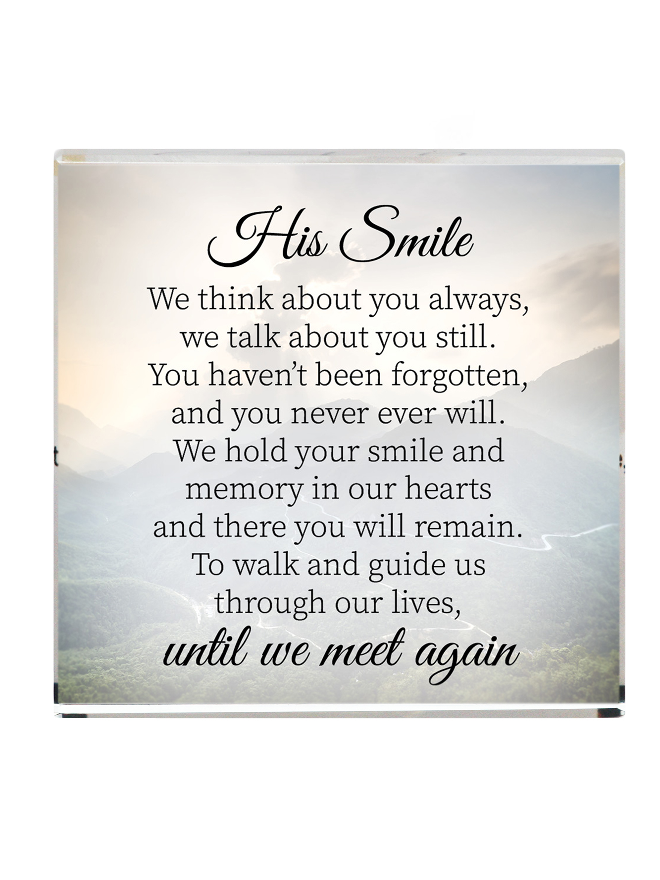 OG4496 His Smile Crystal Block Plaque | Catholics Corner