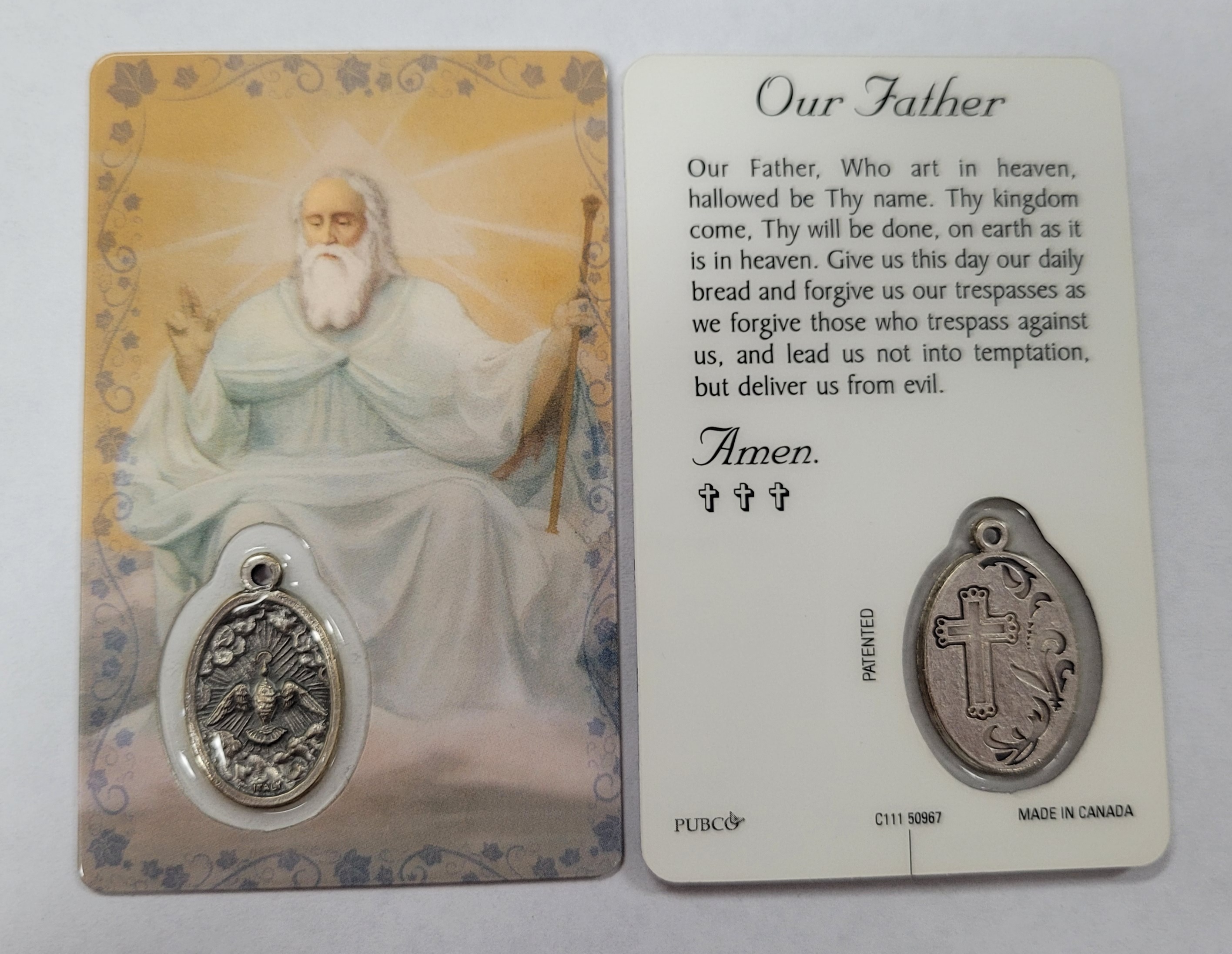 PC312 Our Father Card & Medal | Catholics Corner
