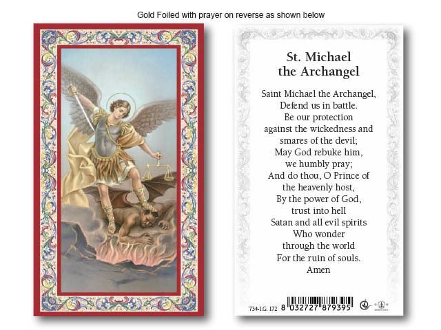 PC022 St Michael Holy Card | Catholics Corner