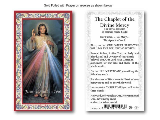 PC022 Divine Mercy Holy Card | Catholics Corner